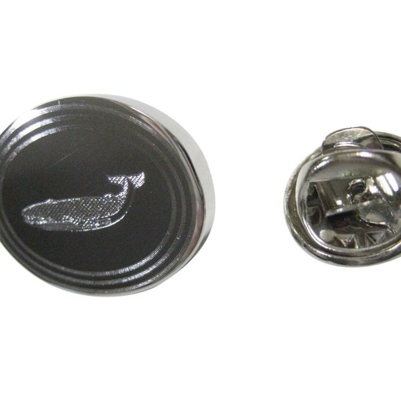 Kiola Designs | Accessories | Etched Oval Left Facing Whale Lapel Pin ...